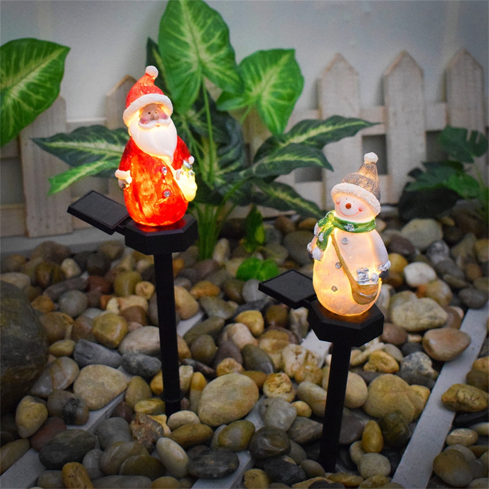 Dengmore Solar Stake Light Outdoor Christmas LED Snowman Ground Insert ...