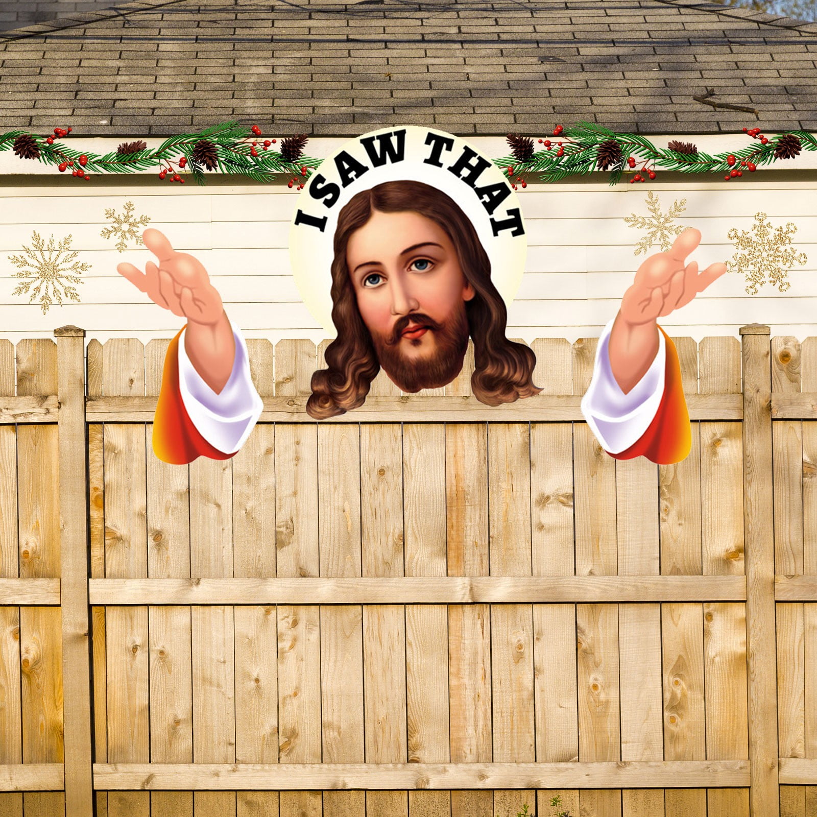 Dengmore Spying Fence Peeker Yard Art, Garden Nosy Neighbor Funny Old ...