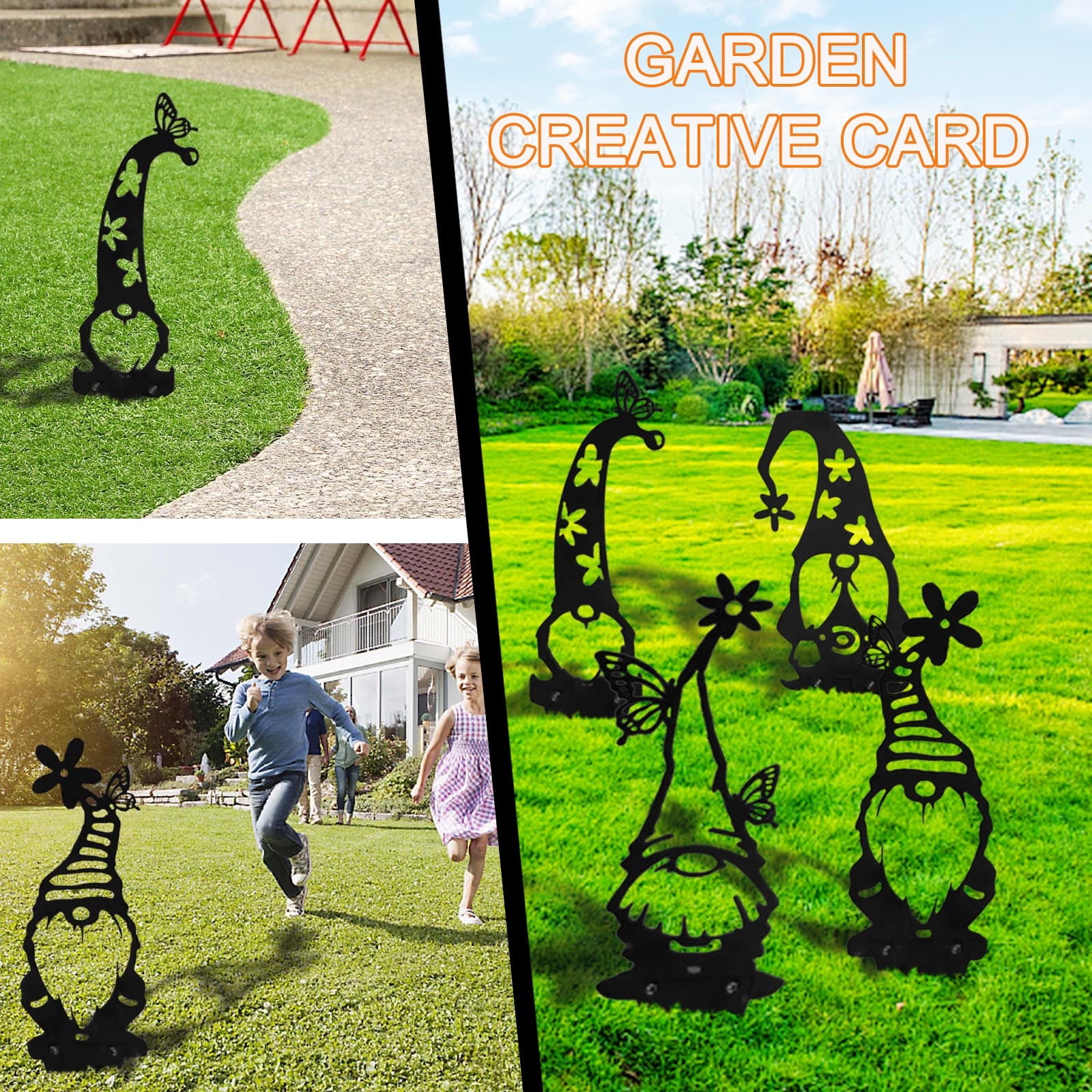 Dengmore Steel Branch Gnomes Decoration Metal Tree Art Metal Gnomes ...