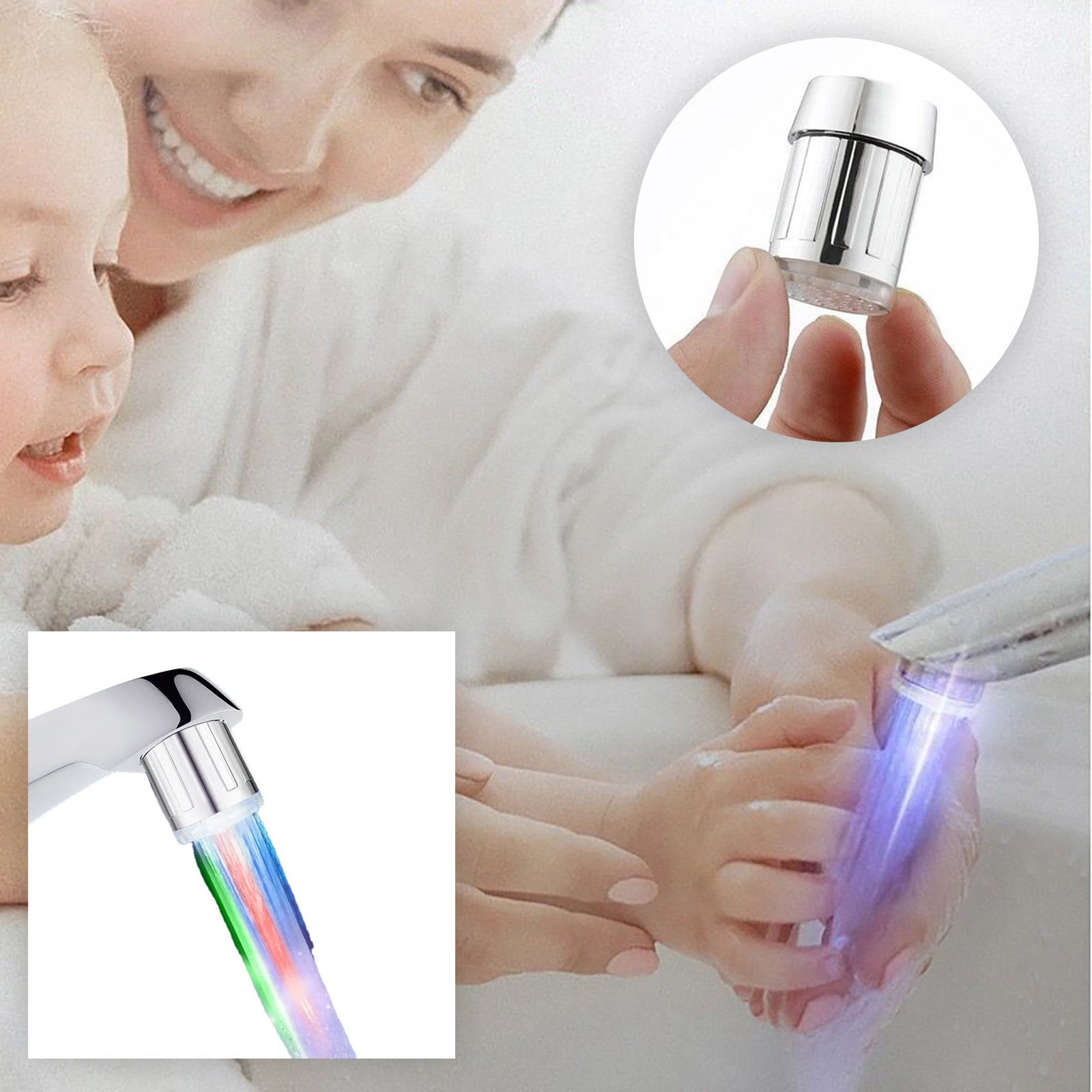 FFENYAN Temperature Controlled Colorful Luminous Color Changing Faucet ...