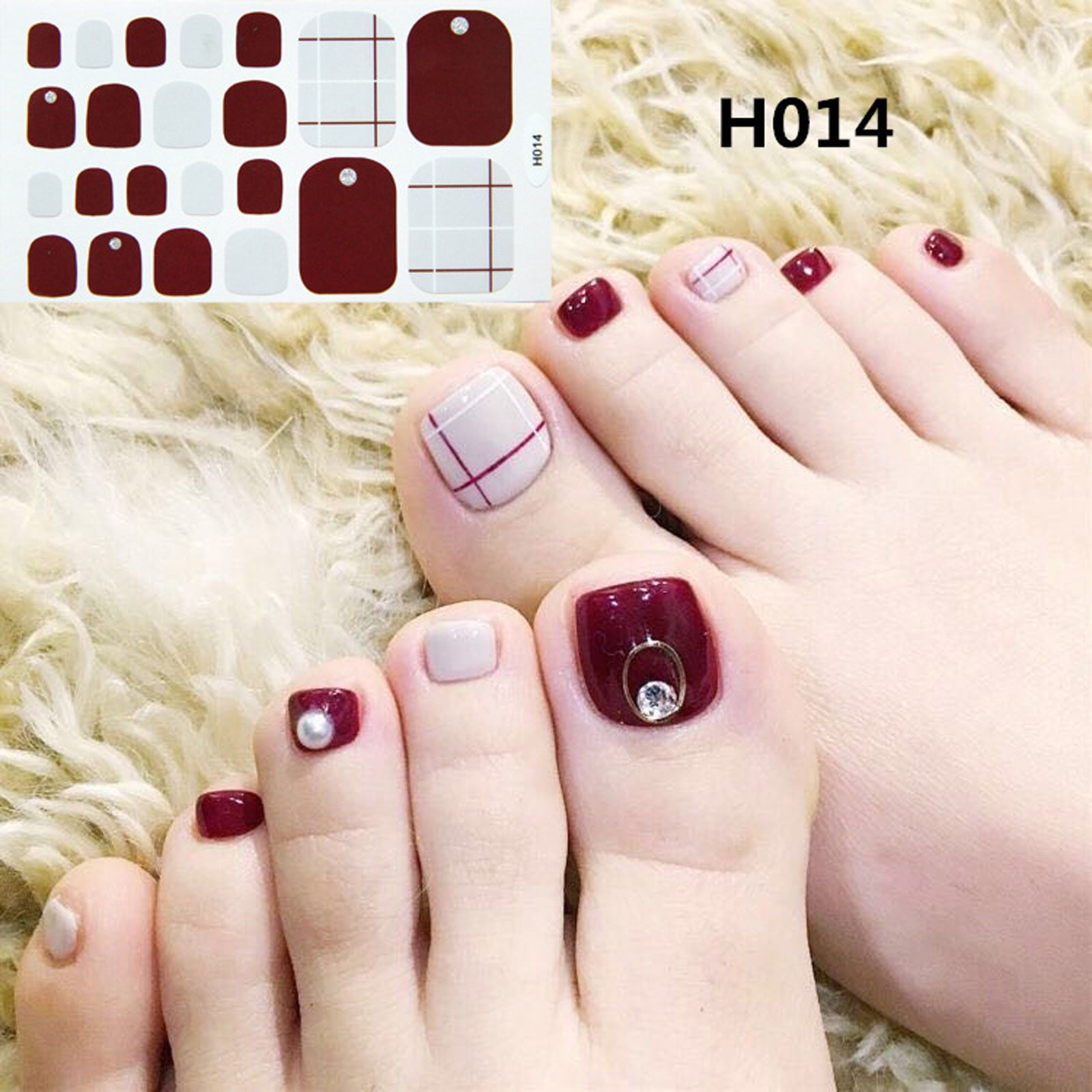 Dengmore Toe Nail Art Polish Stickers for Women, Waterproof Beauty Toe ...