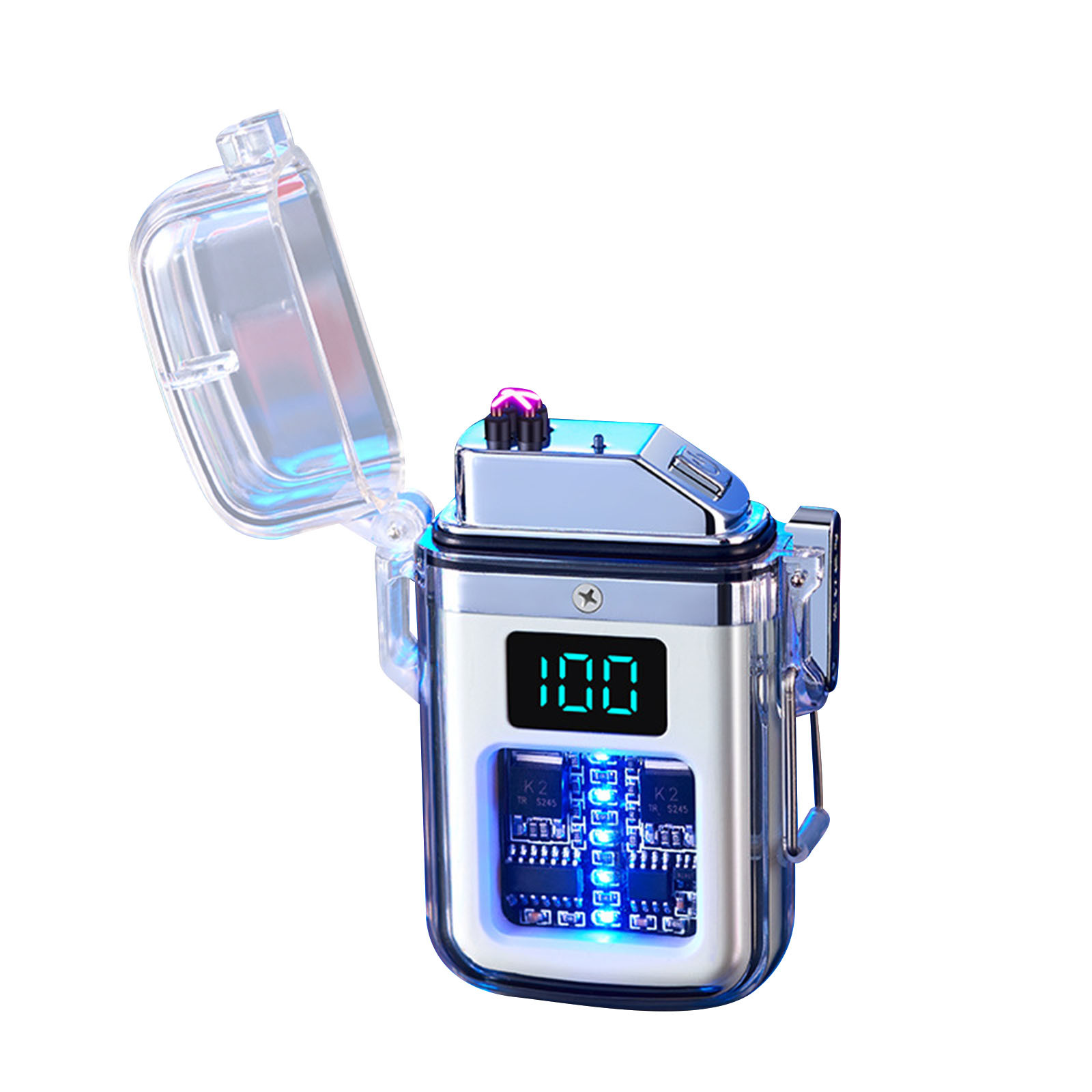 Dengmore Transparent Waterproof Electronic Lighter Outdoor Lighter ...