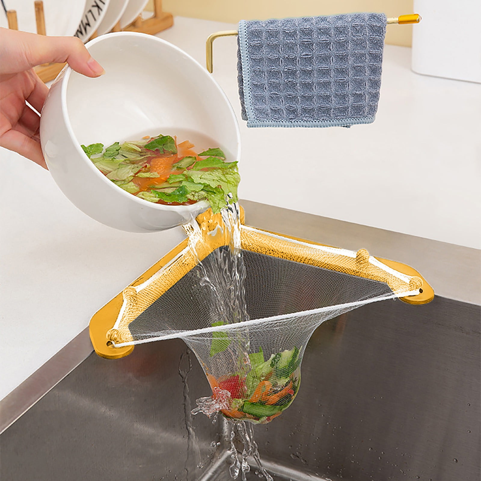 Dengmore Triangle Dish Drying Rack Kitchen Sink Corner Dish Drainer ...