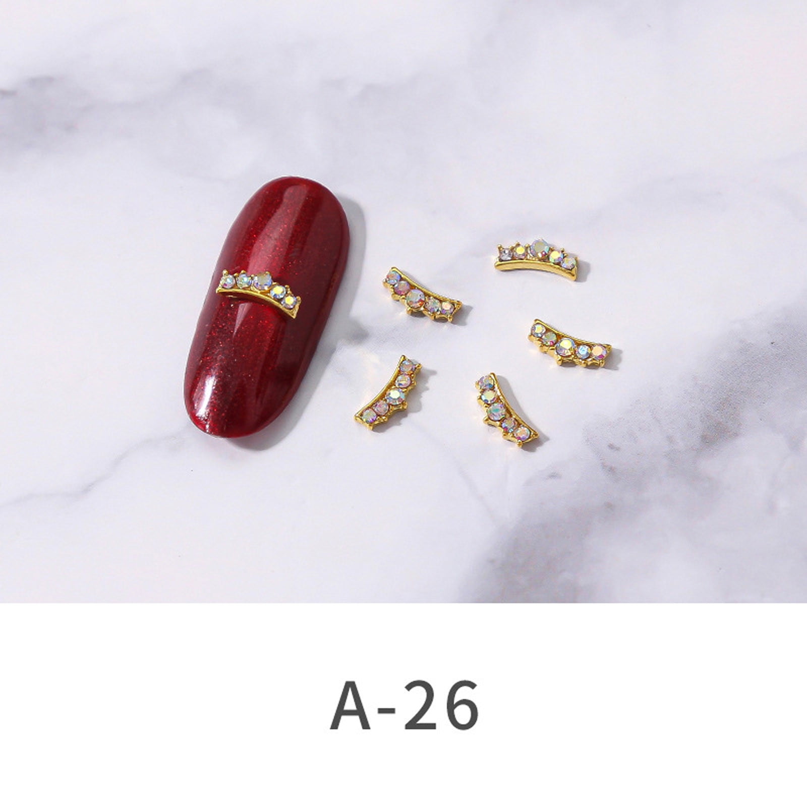 Dengmore Wind Light Luxury Press On Nails Nail Art Zircon Decoration ...