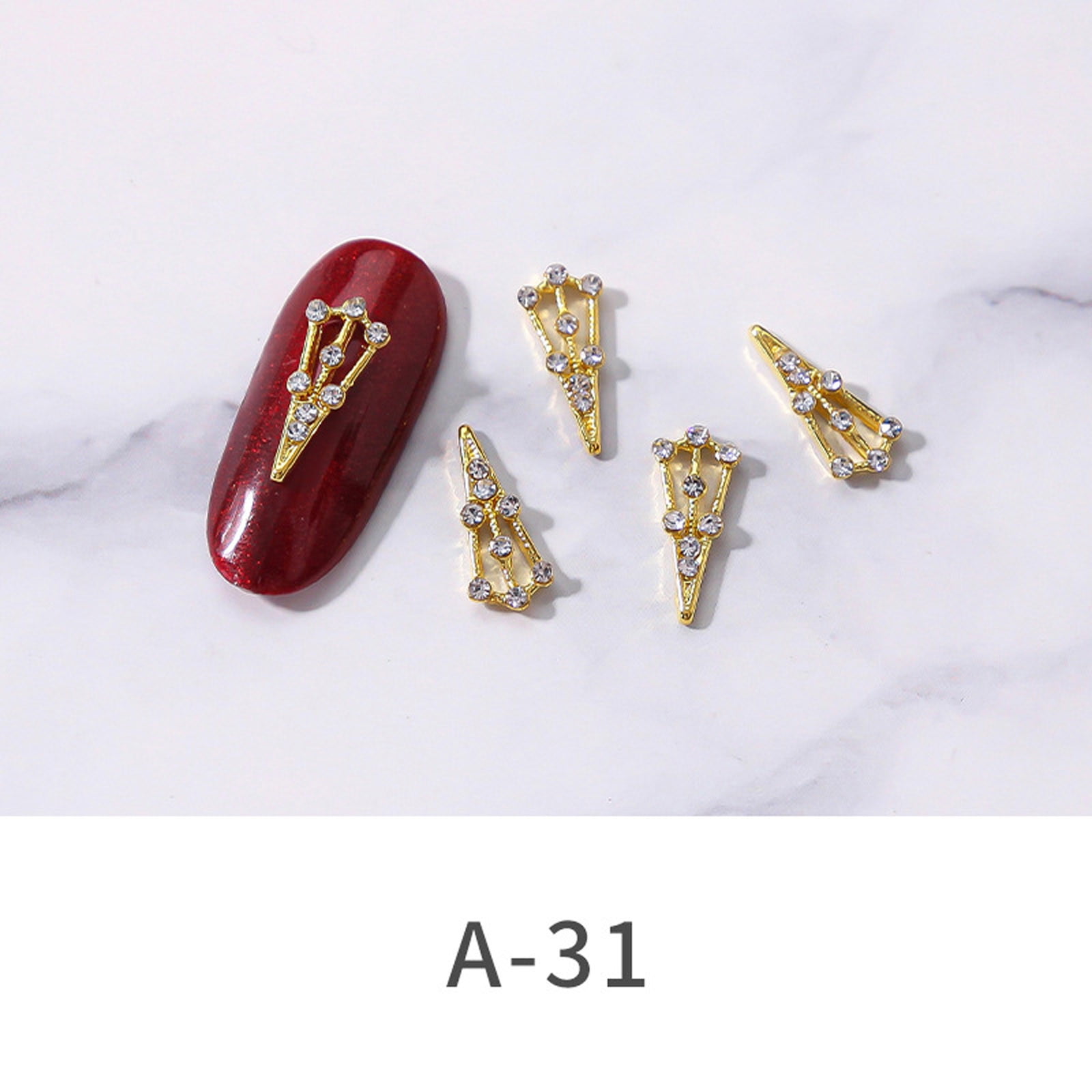 Dengmore Wind Light Luxury Press On Nails Nail Art Zircon Decoration ...