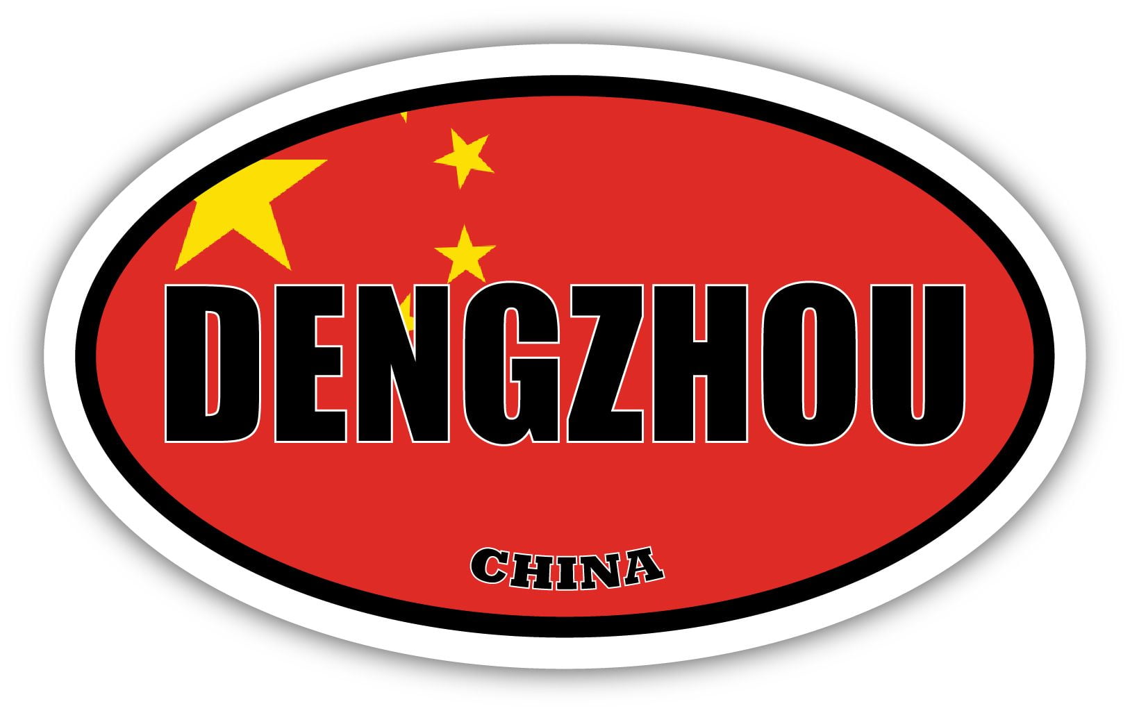 Dengzhou China Flag Oval Decal Vinyl Bumper Sticker 3x5 inches ...