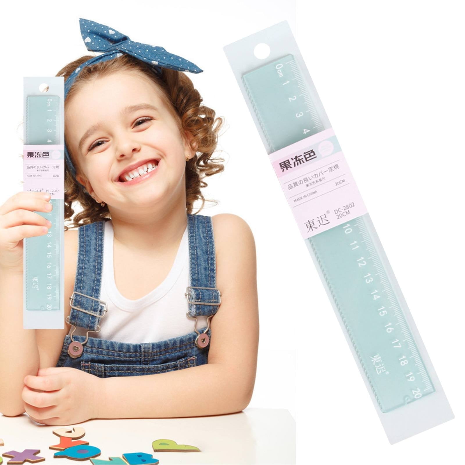 Denhf 1Pc Creative Jelly Colored Clear Ruler, Plastic Rulers with ...