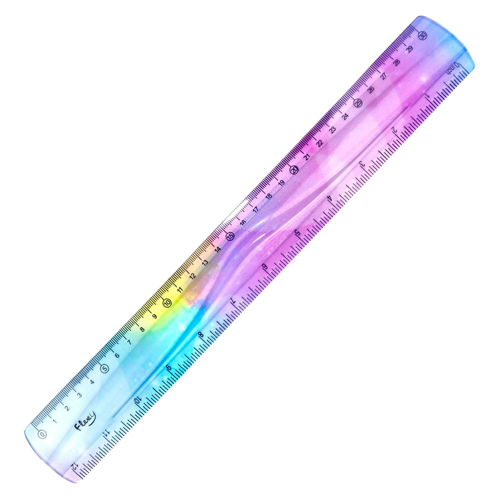 Denhf 1Pc Gradient Color Flexible Ruler, 12 Inch Bendable Ruler with ...