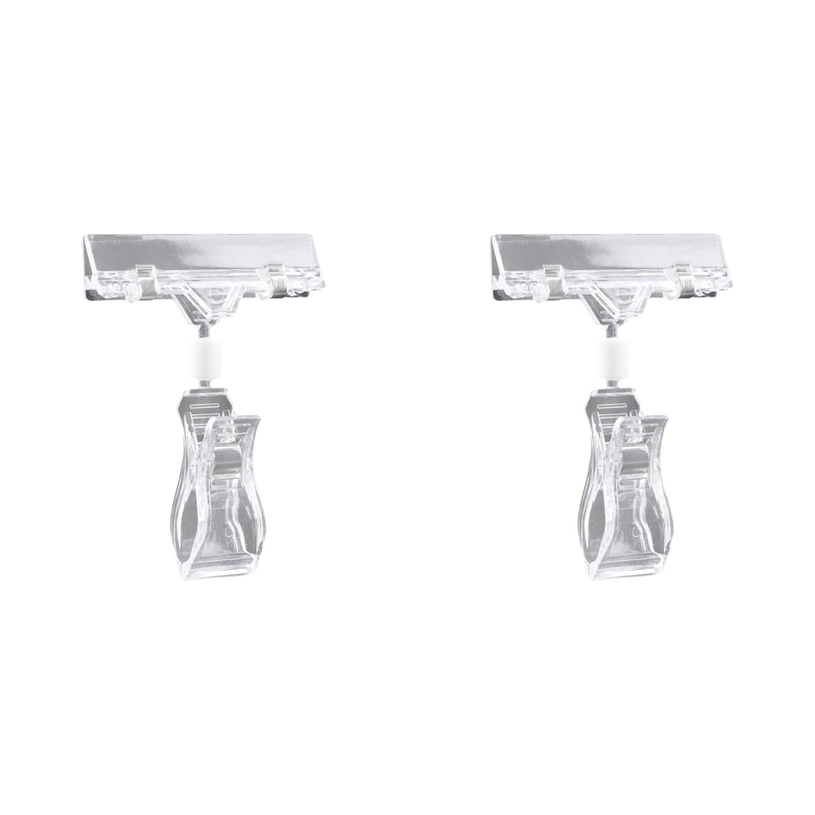 Denhf 2Pcs Clear Sign Clips Holders, Plastic Price Sign Clamps for ...