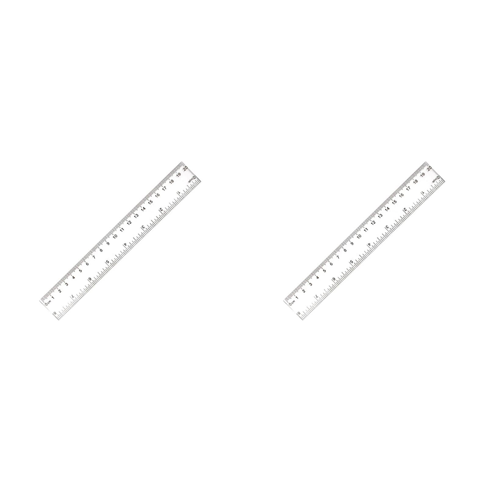 Denhf 2Pcs Plastic Ruler, 8 Inch Clear Ruler with Millimeter ...