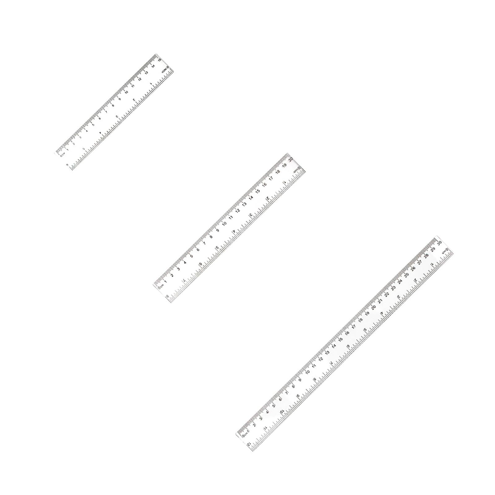 Denhf 3Pc Plastic Ruler, 6 Inch Ruler, 8 Inch Ruler, 12 Inch Ruler ...