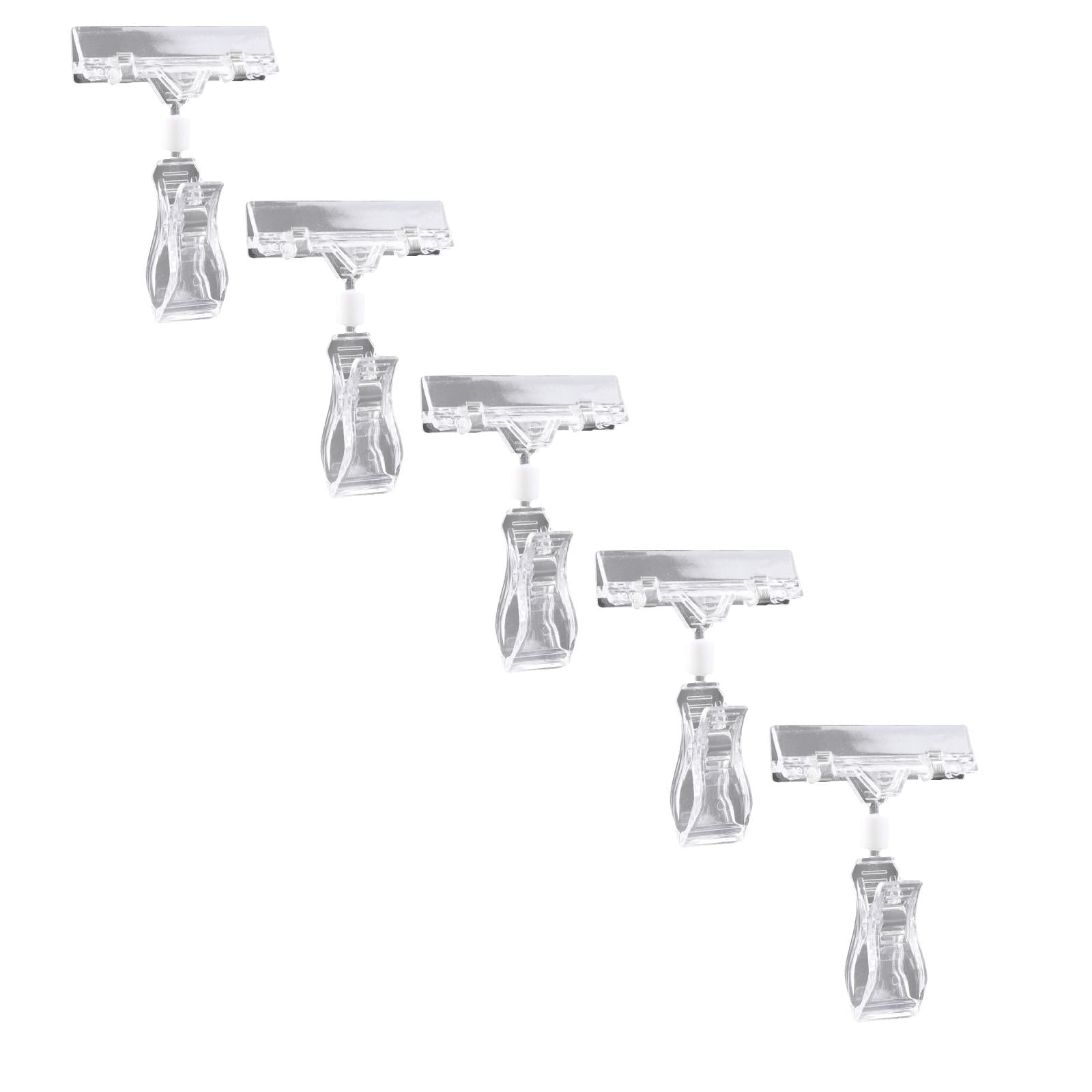 Denhf 5Pcs Clear Sign Clips Holders, Plastic Price Sign Clamps for ...