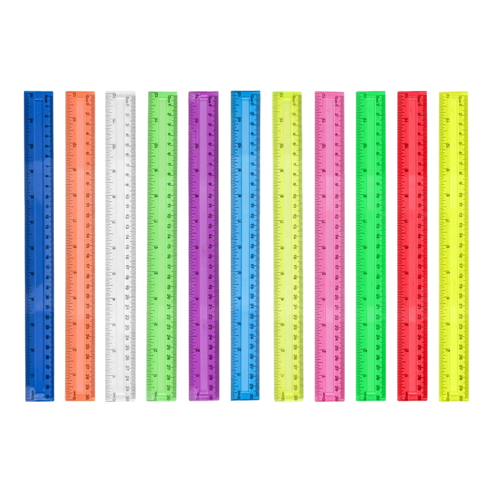 Denhf 6Pcs Color Clear Ruler, 12 Inch Plastic Ruler with Inches and ...