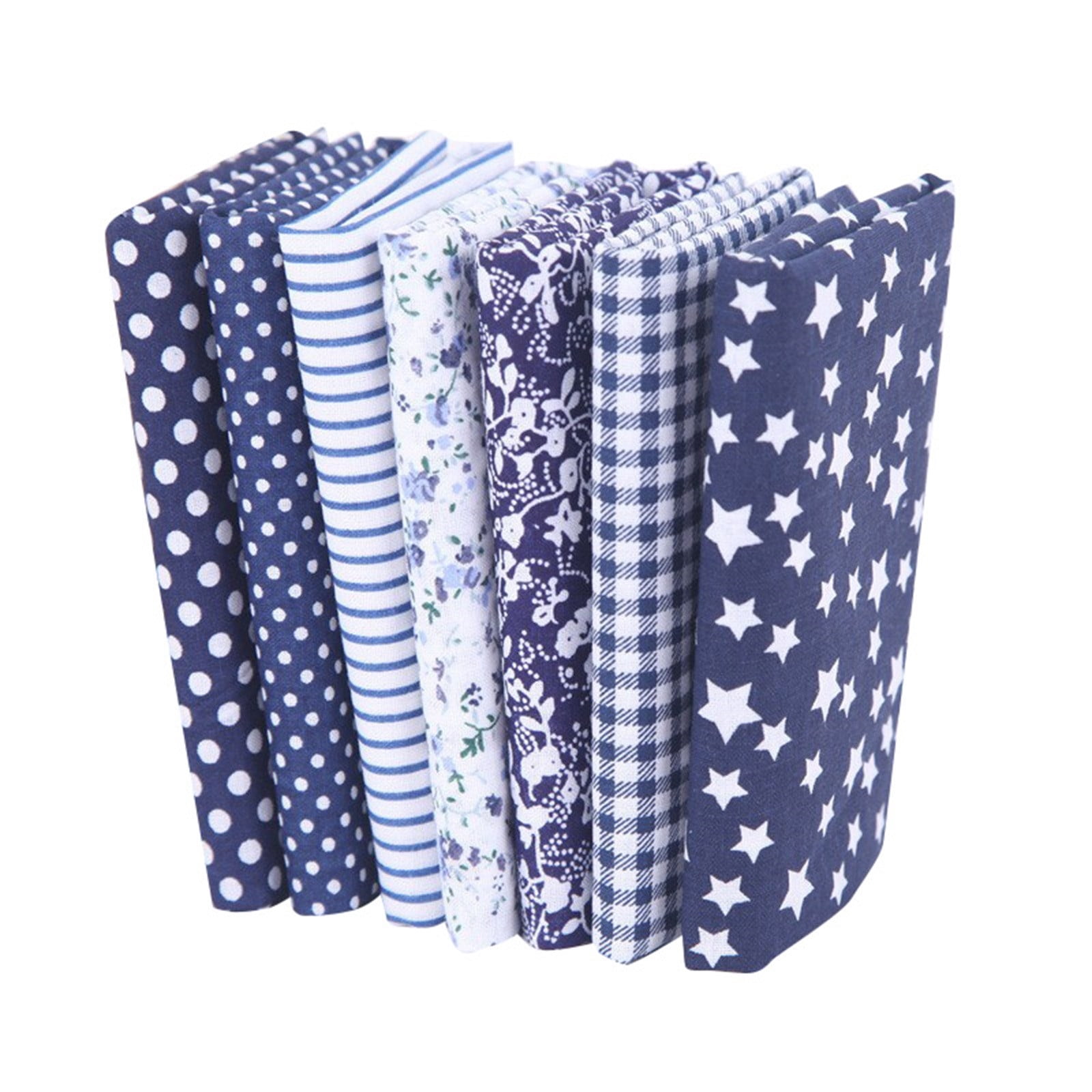 Denhf 7Pcs 10" x 10" (25cm x 25cm) Cotton Craft Fabric Bundle Squares ...