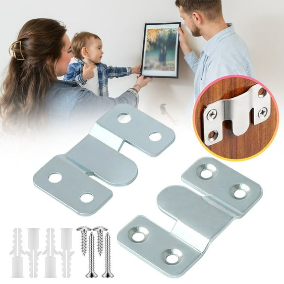 Denhf Flush Mount Bracket, Stainless Steel Wall Mounting Brackets with Screws, Interlocking ...