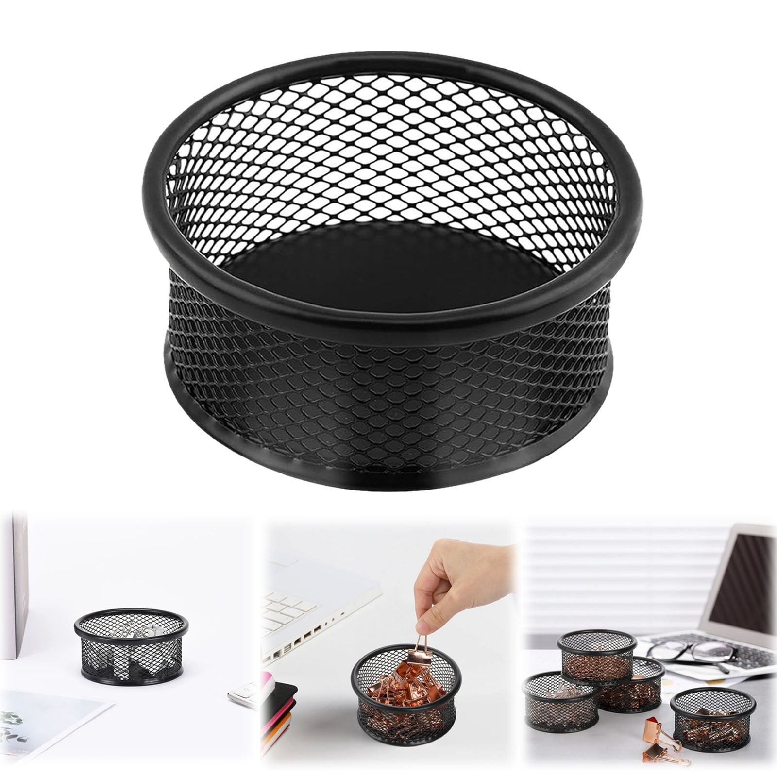 Denhf Paper Clip Holder, Mesh Paper Clip Holder for Desk Binder Wire ...