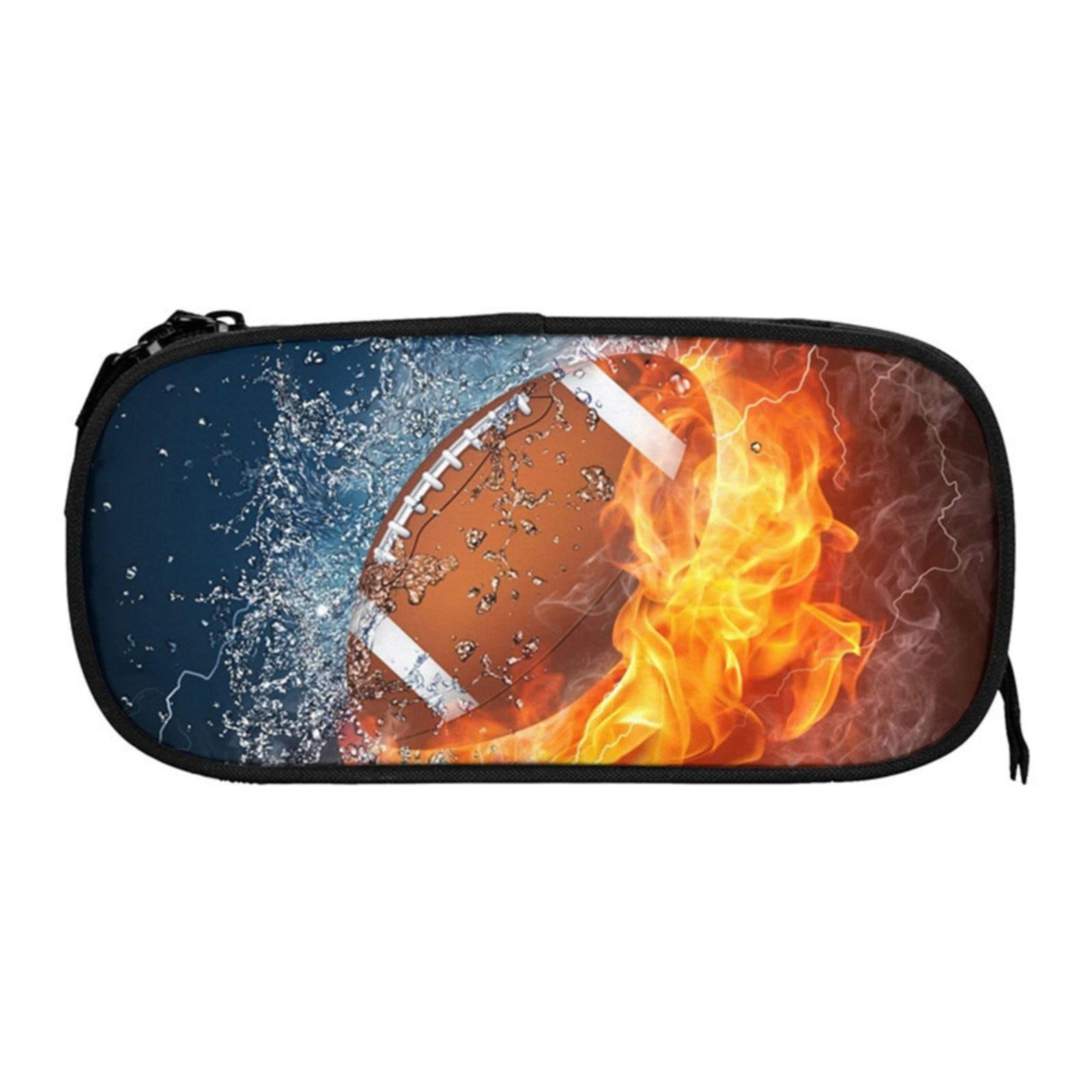 Denhf Rugby Pencil Case, Cool Sports Pencil Pouch with Water & Fire ...