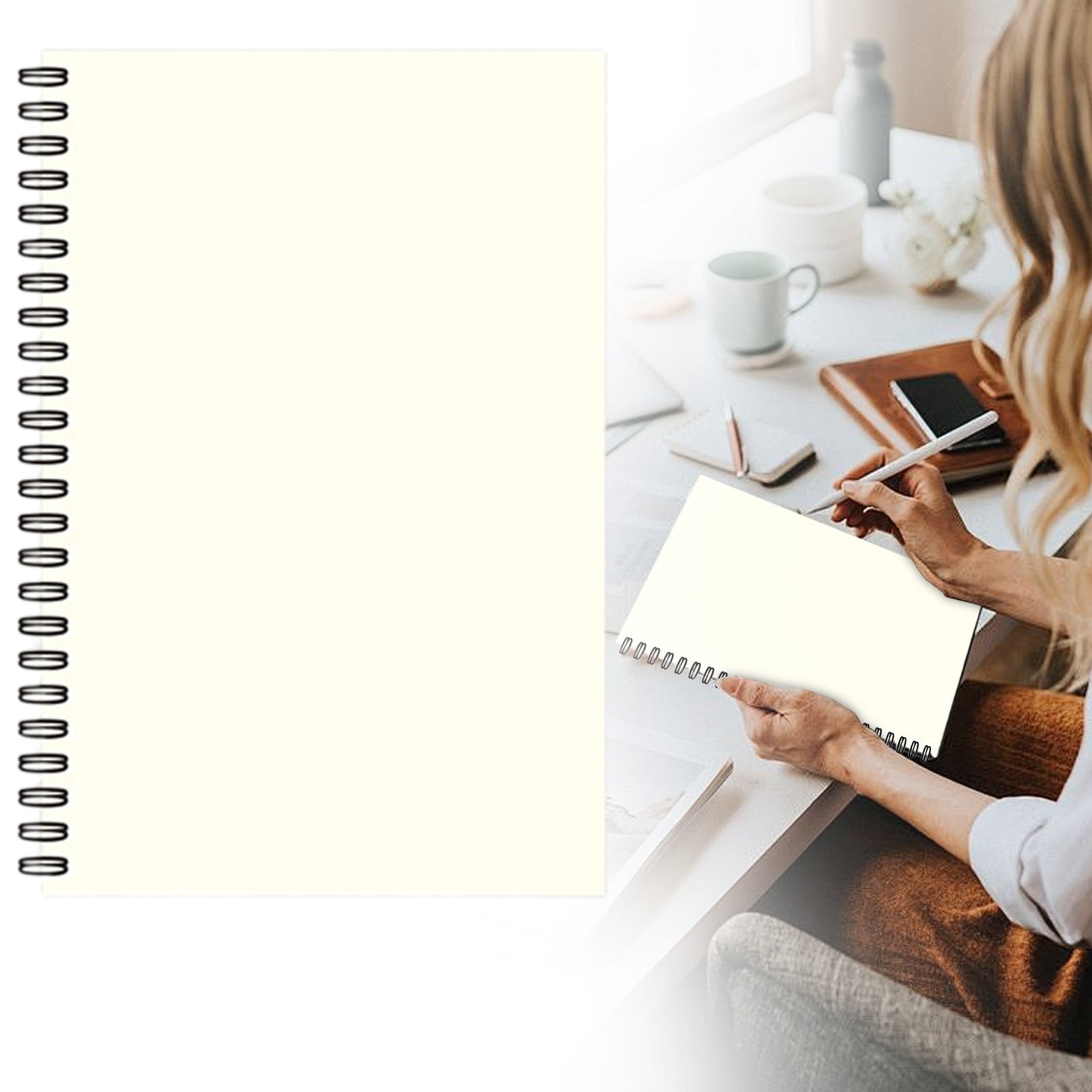 Denhf Spiral Notebook, A5 Dot Grid Horizontal Blank Notebooks Journal ...