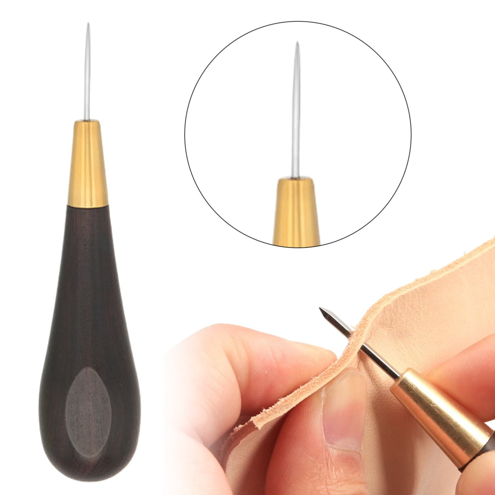 Denhf Stitching Awl, Professional Leathercraft Stitch Awl Tool, Leather ...