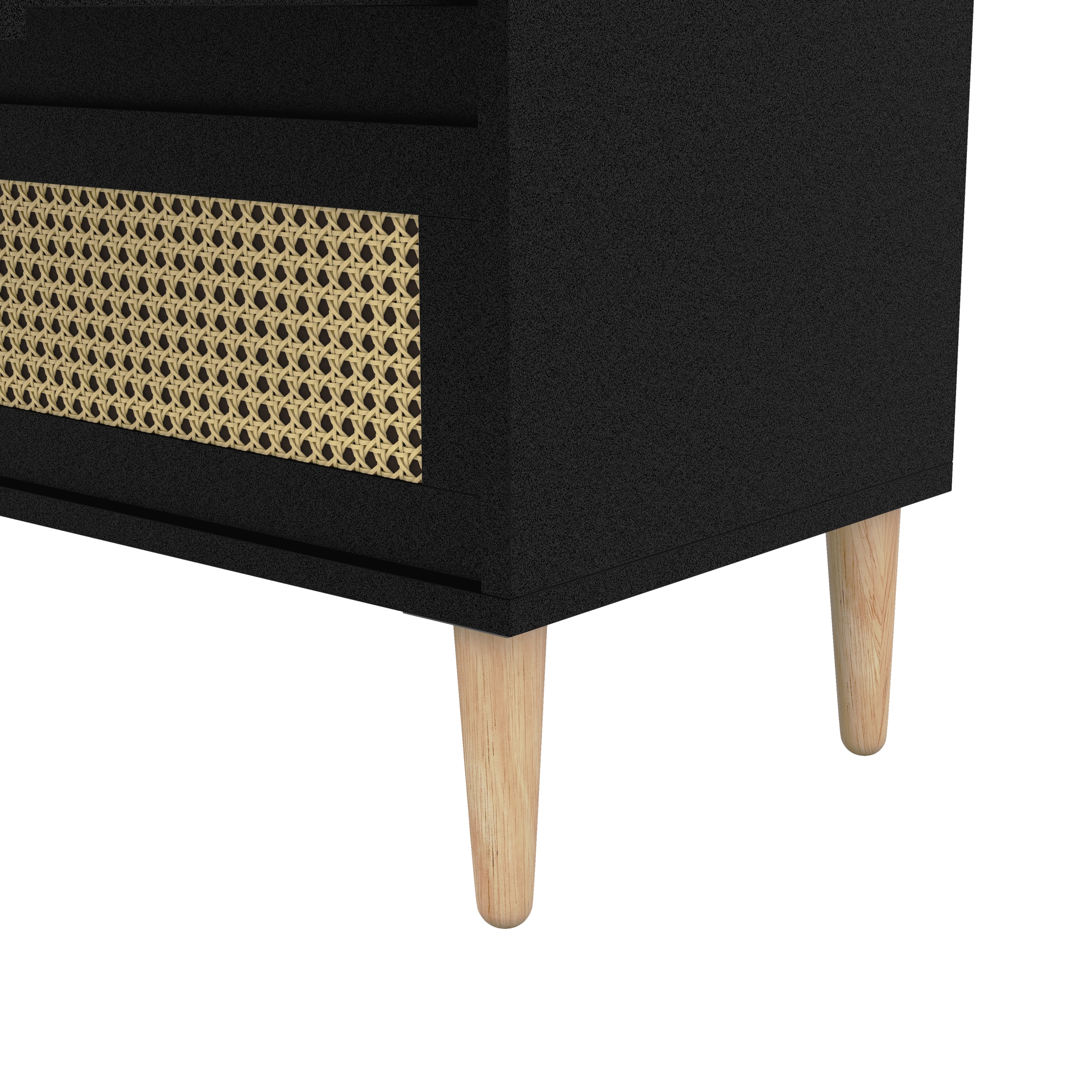 Denhour DH BASIC Boho Chic Beach 63-inch Wide Rattan 6-Drawer Dresser ...