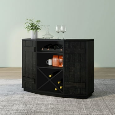 Kings Brand Jamestown Wood Buffet Server Storage Sideboard Wine Cabinet ...