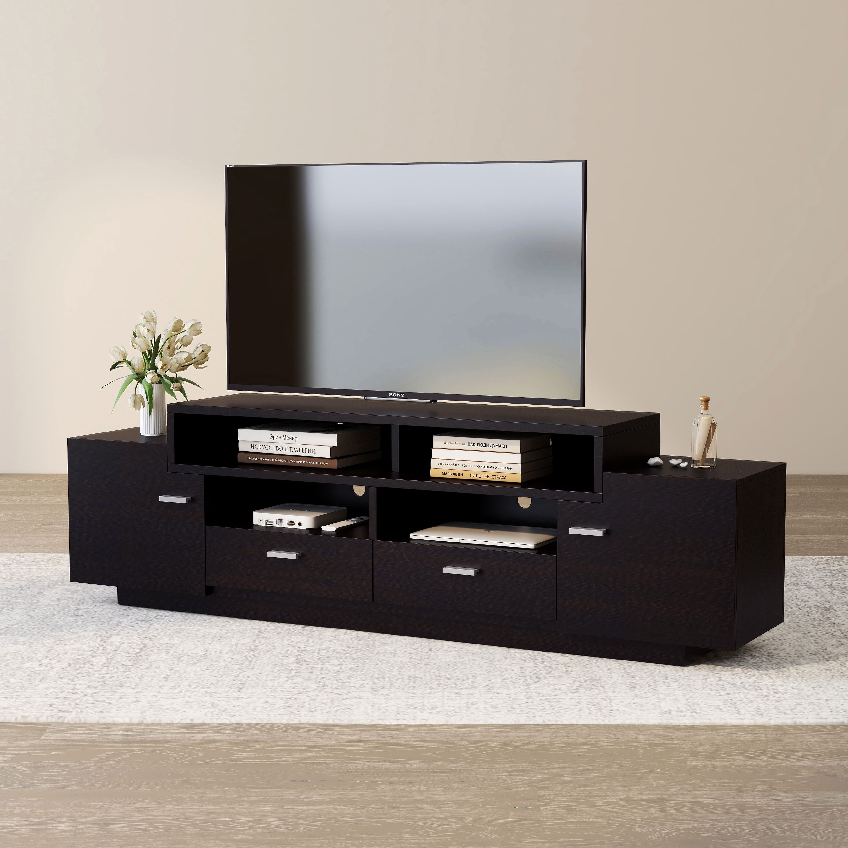 Denhour DH BASIC Modern 72" Wide Storage Entertainment Center by ...