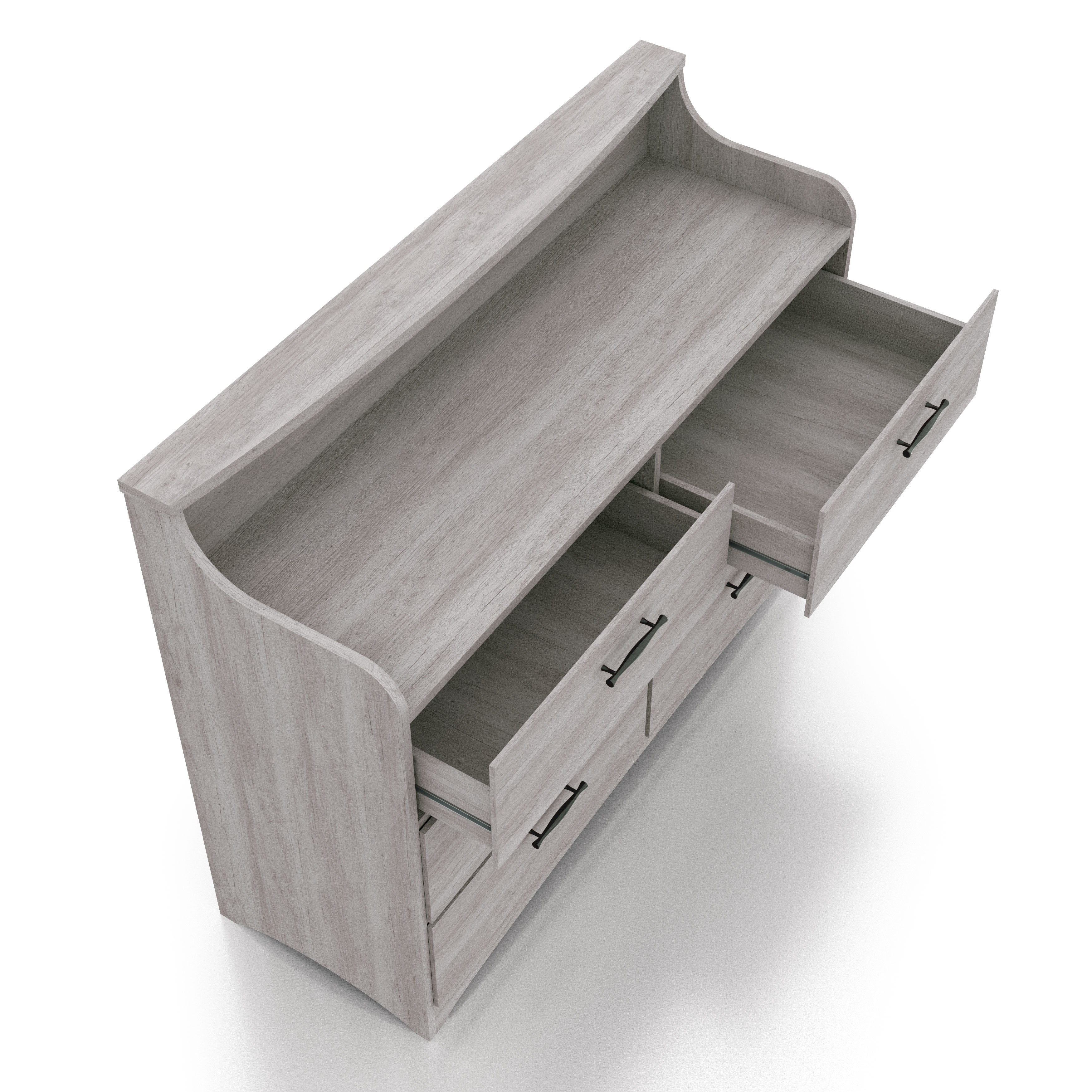 Denhour DH BASIC Simple Transitional 47-inch Wide 6-Drawer Double ...