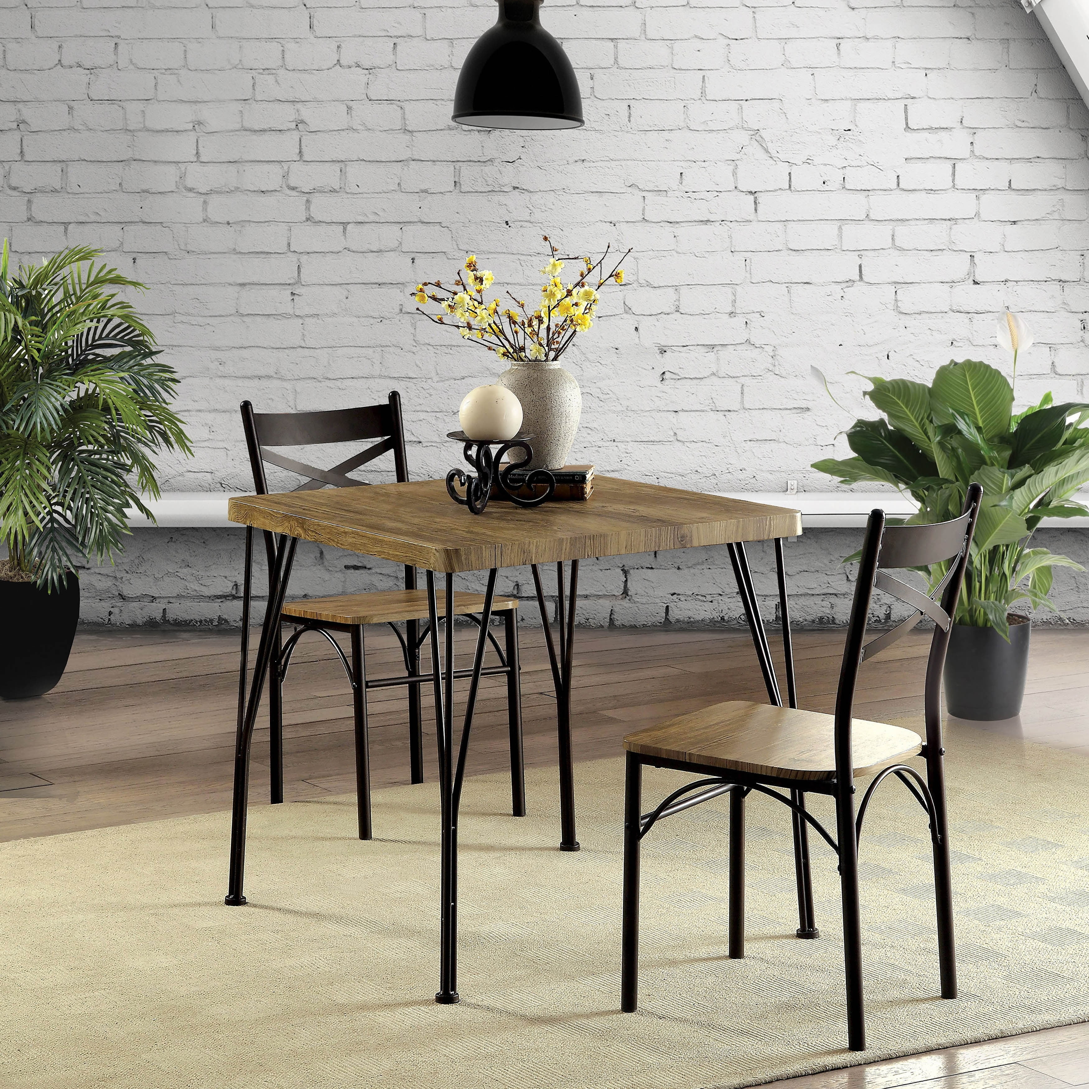 Denhour DH BASIC Small Space 2-Person Dining Set by Natural Bronze ...