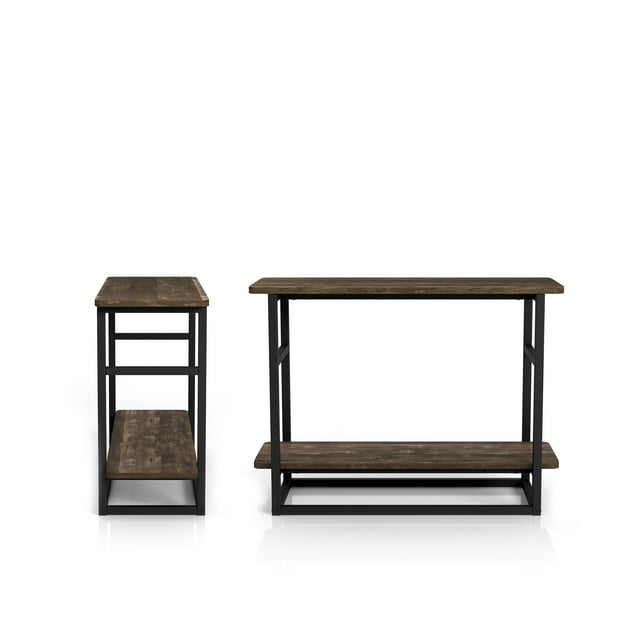 Denhour DH BASIC Urban Oak 32-inch Long Side Table with Lower Shelf by ...