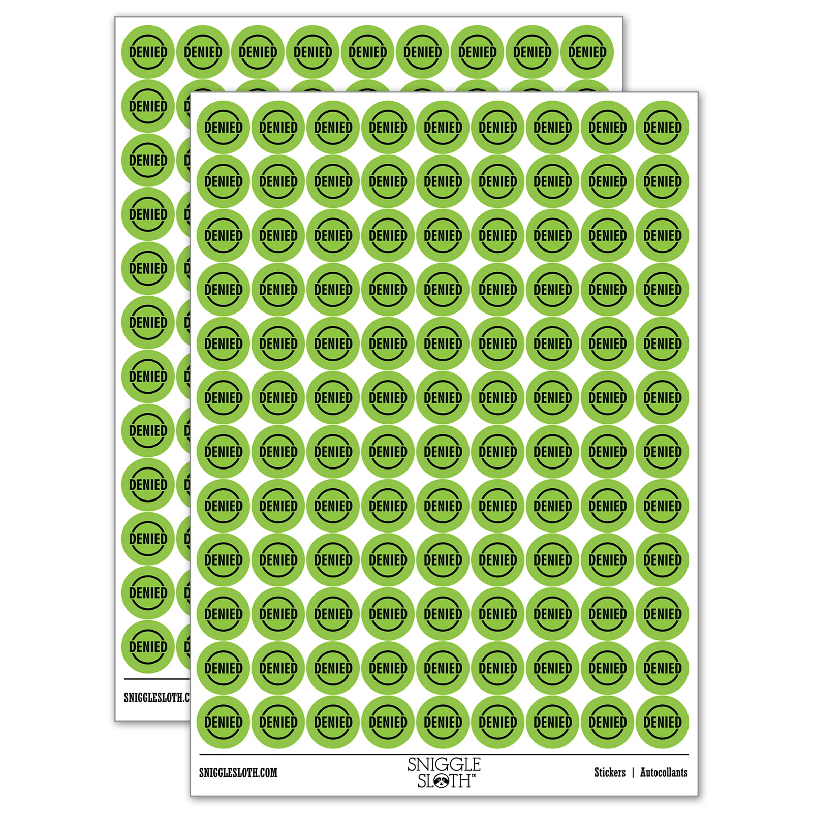 Denied Circle 200+ Round Stickers - Light Green - Matte Finish - 0.50 ...