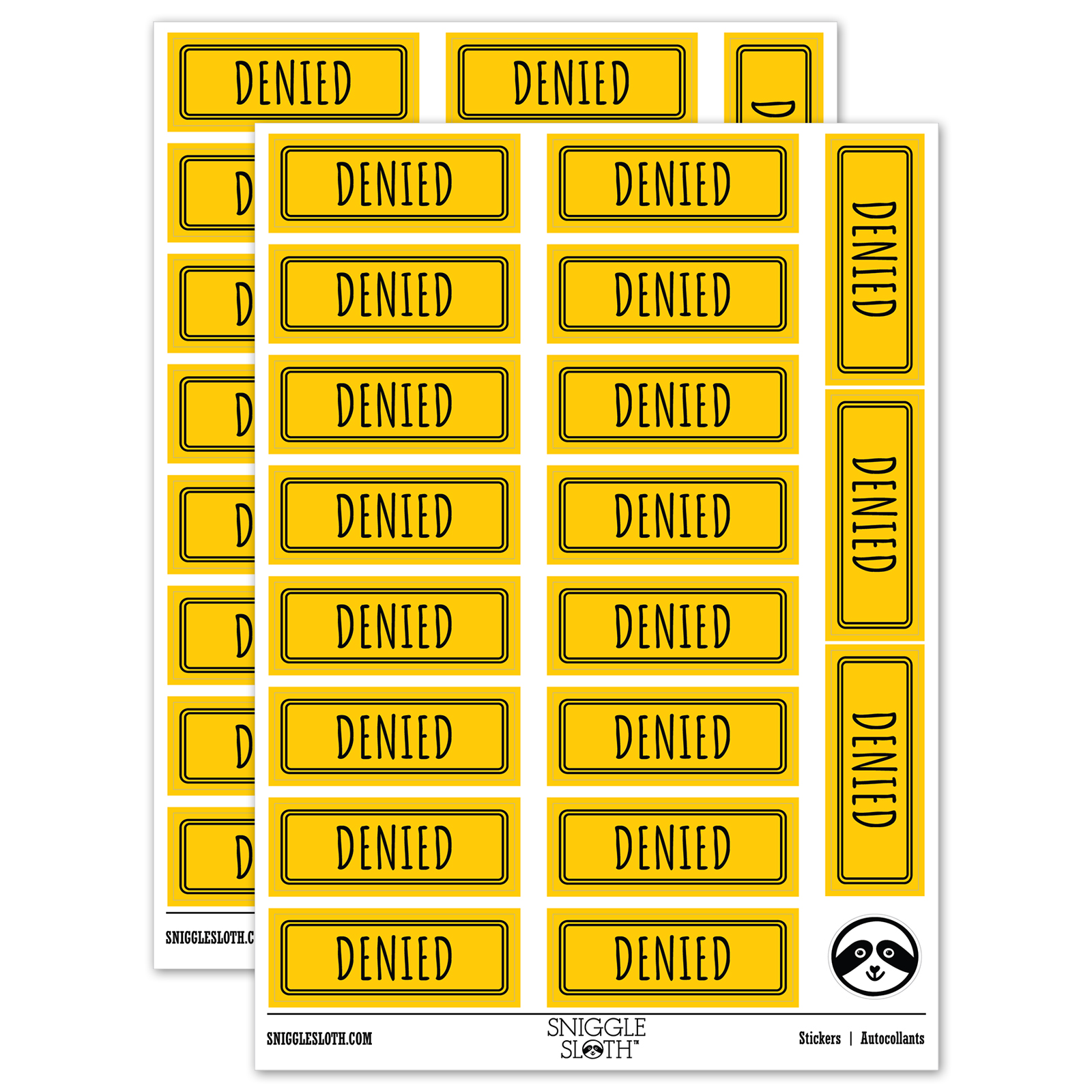 Denied Double Line Border Sticker Set - Yellow - Gloss Finish - 2.00 ...