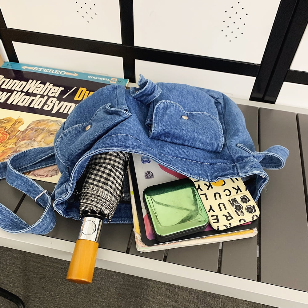 Denim Bag Commute Bag Large Capacity Crossbody Bag Simple Casual ...