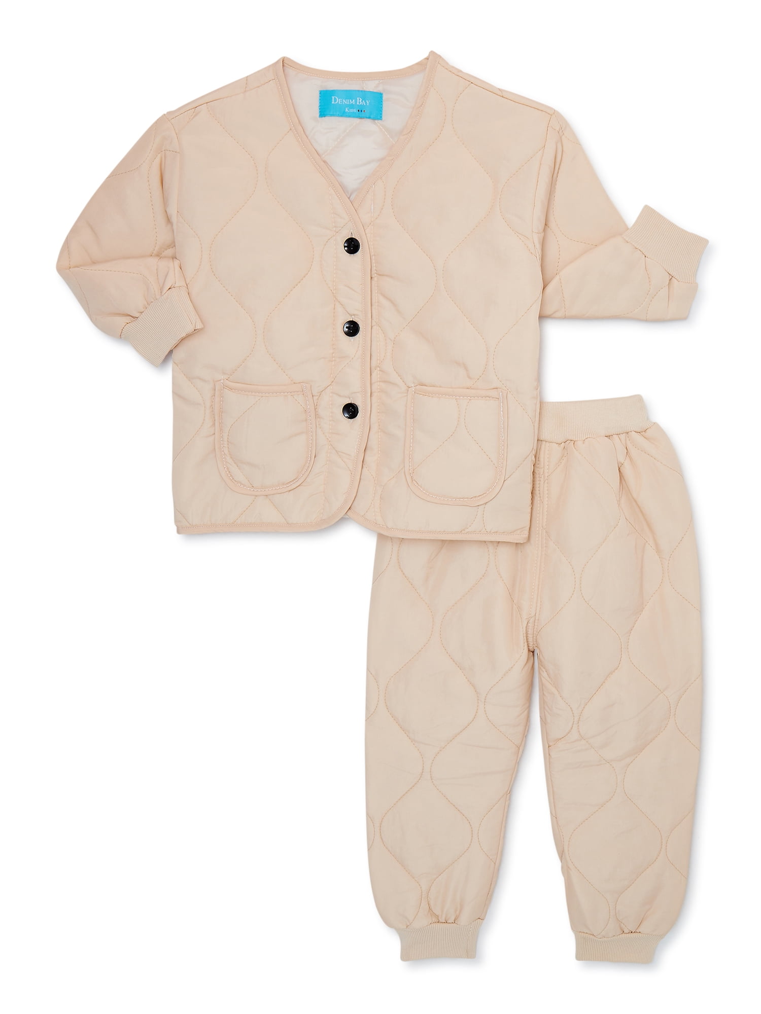 Denim Bay Toddler Girls Quilted Jacket and Pant Set, 2-Piece, Sizes 12M ...