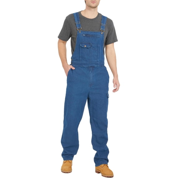 Denim Bib Overalls for Men Relaxed Fit Work Jeans Workwear - Walmart.com