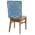 Denim Blue Farmhouse Chair Back Covers Set of 4 Linen Texture Geometric ...