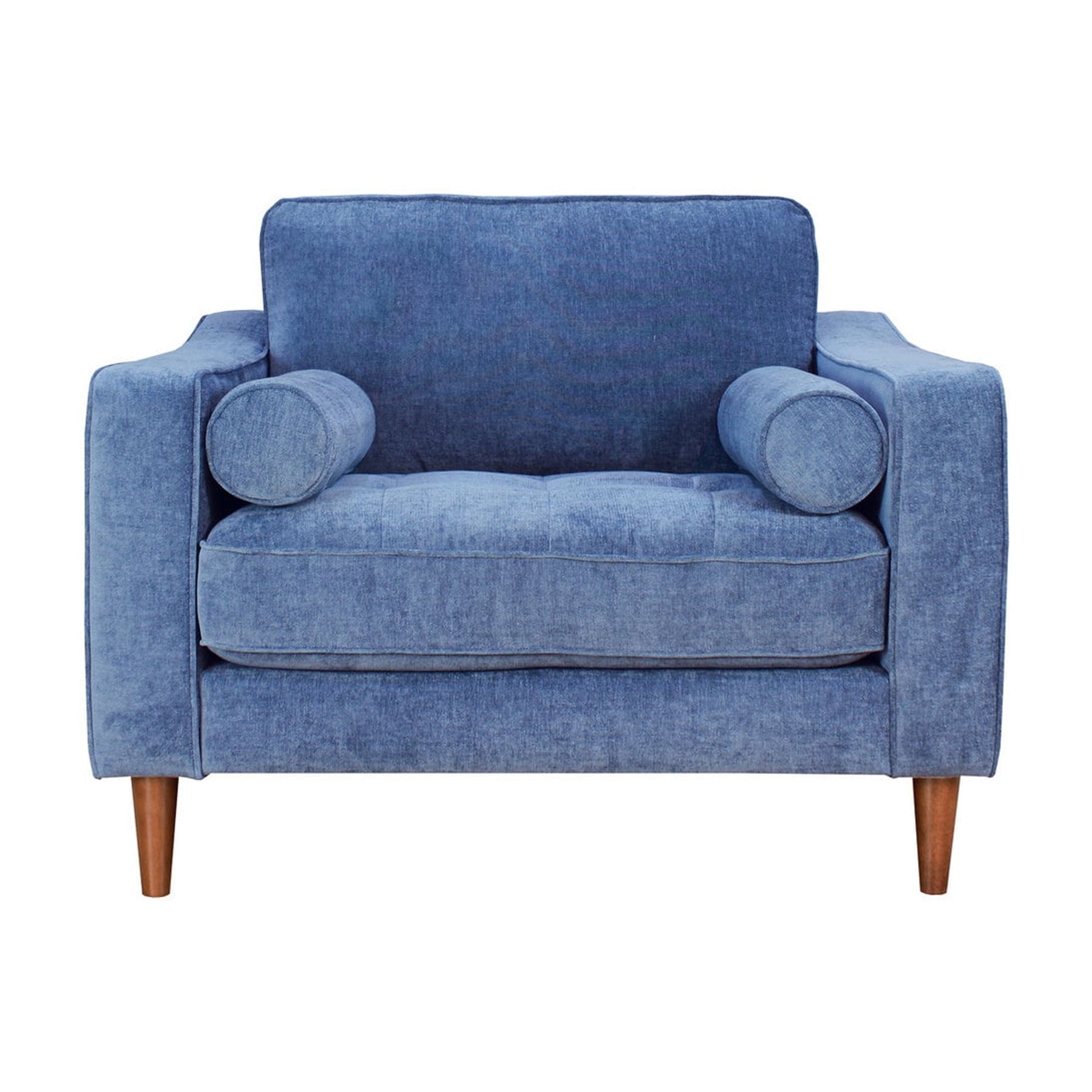 Denim Blue Upholstered Comfort Chair | 43 in Depth, 38 in Width, 33 in ...