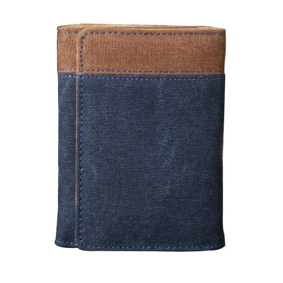 Denim Canvas Retro Style Men's Short Wallet, Tri-Fold Coin Purse & Card Holder with Multiple ...