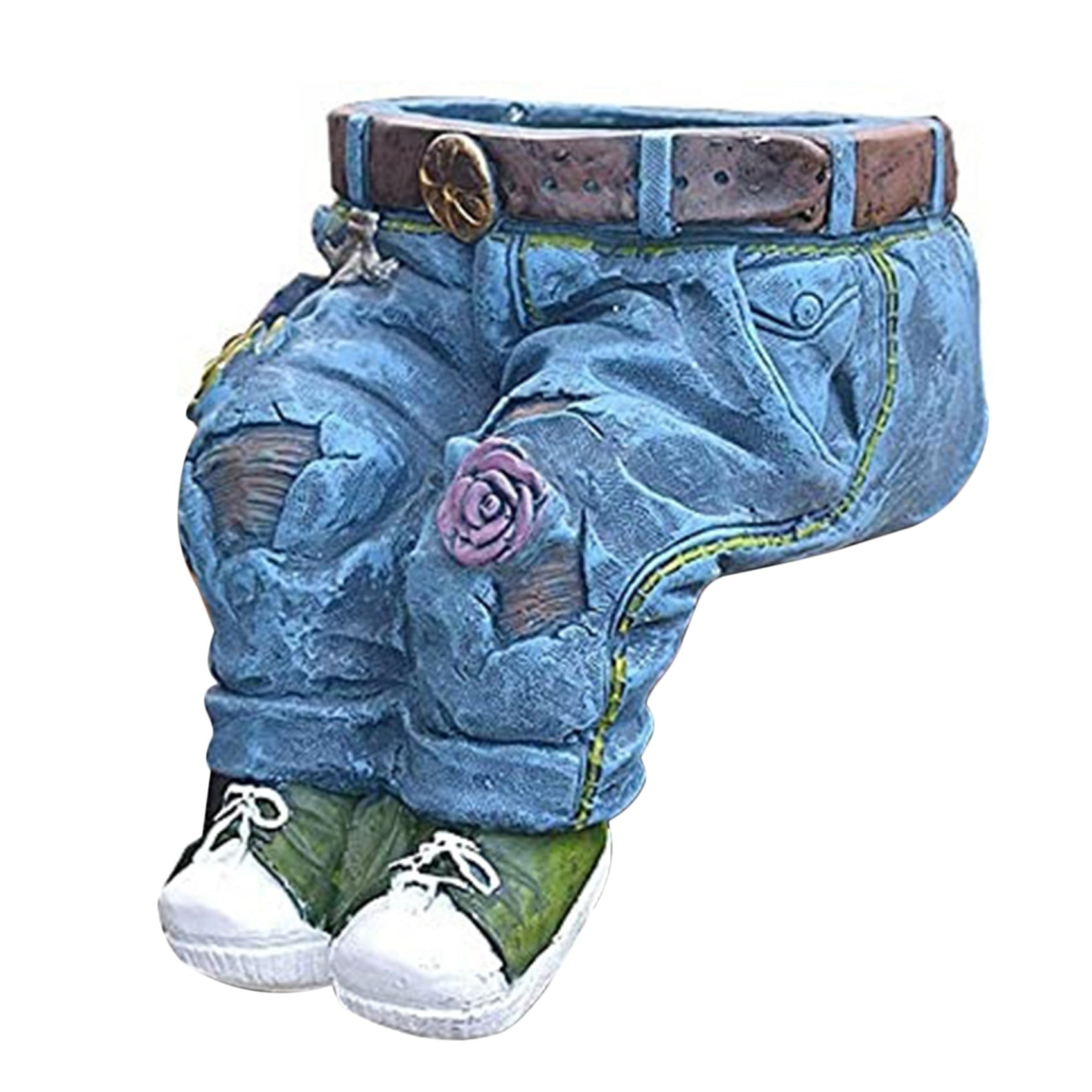 Denim Clothes Pants Resin Flower Pots Jeans Planter Garden Decoration ...