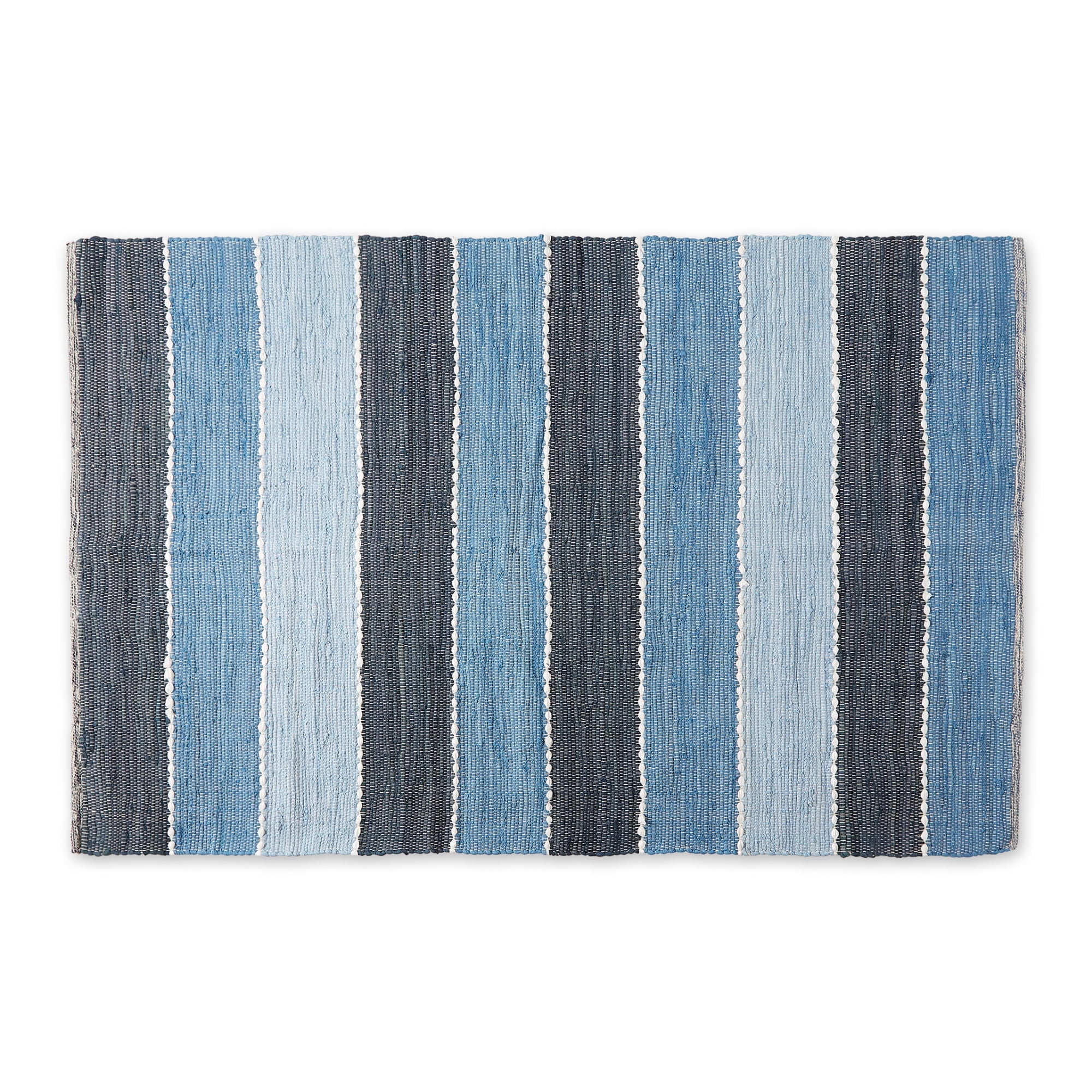 Denim Color Block Cotton Chindi Rug 4x6Ft - Walmart.com
