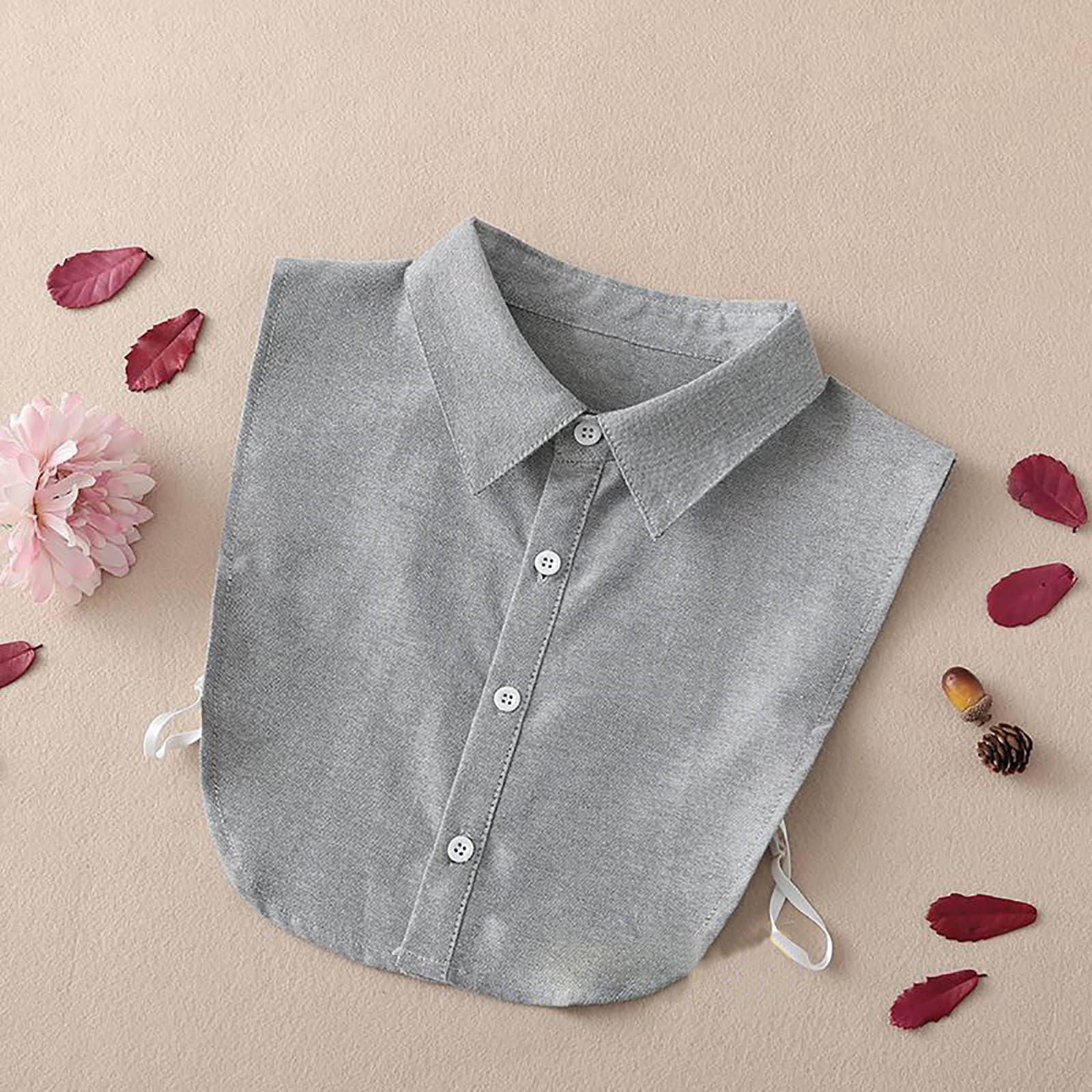 Denim Detachable Dickey Collar Half Shirts Blouse False Top For Women ...