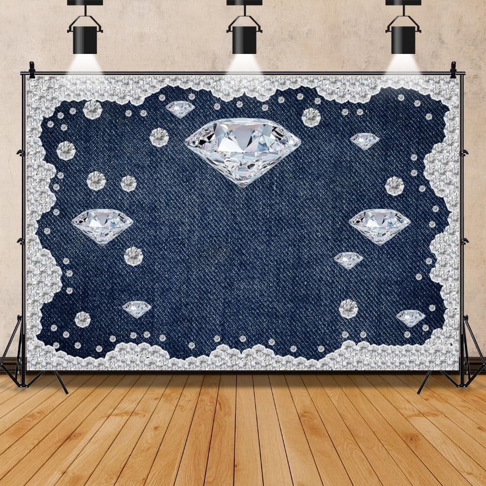 Denim and Diamond Photo Background Backdrop Blue Jeans Inlaid ...