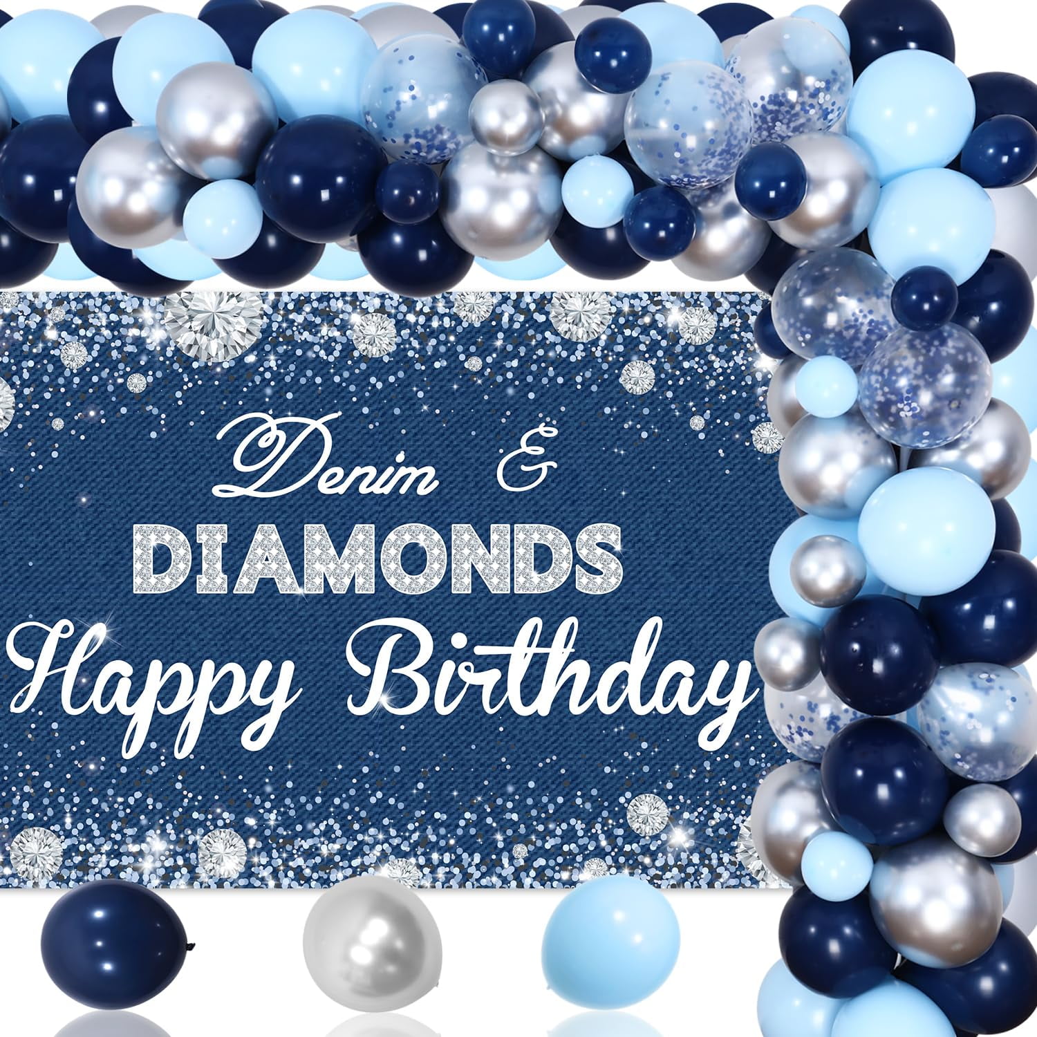 Denim and Diamonds AJH3 Party Decorations, Denim and Diamonds Backdrop ...