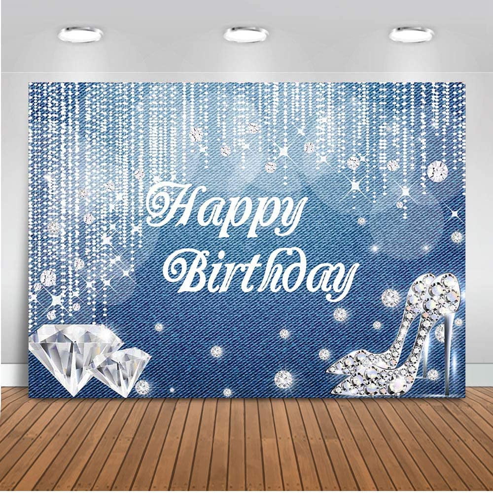 Denim Diamonds Birthday Backdrop Glitter Shiny Crystal Shoes Birthday ...