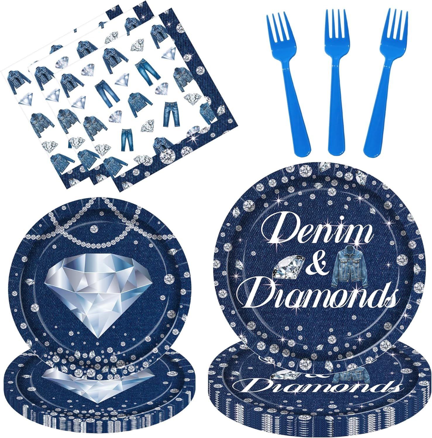 Denim and Diamonds Party Decorations Denim and Diamonds Birthday Plates ...