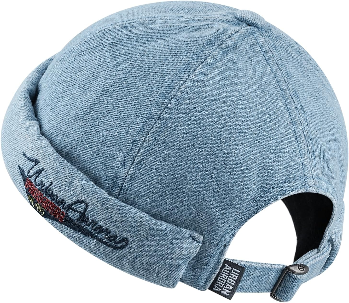 Denim Docker Hat Fashion Brimless Beanie Hat Retro Worker Skull Cap ...