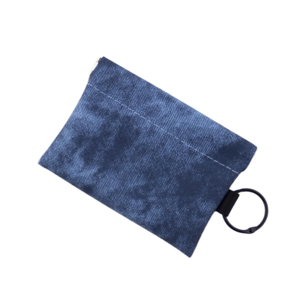 Denim Fabric Coin Purse With Loop Card Holder Keychain Mini Purse Small ...