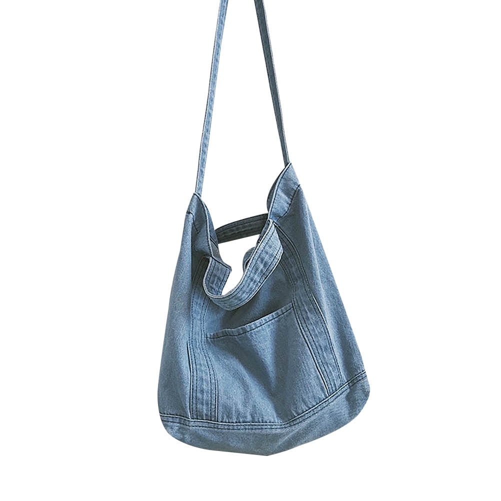 Denim Fabric Handle Bag Retro Crossbody Bag Large Capacity Bag Shoulder ...