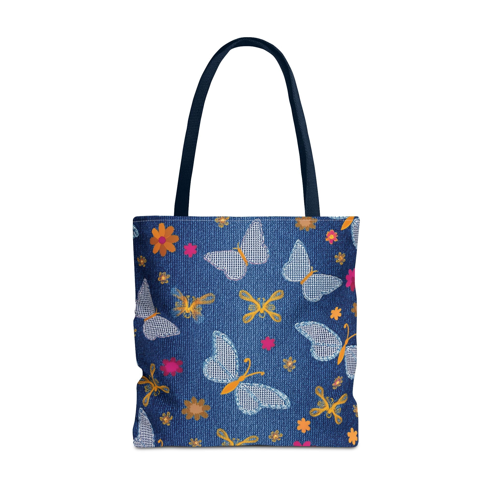 Denim Fabric Imitation Print Unisex Canvas Bag Poly Spun 3 Sizes Tote ...