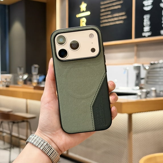 Denim Fabric Patchwork Faux Leather Case for iPhone 15 Pro Max ...