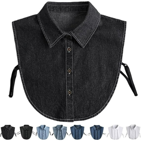 Denim False Collar for Women Sweater Denim Faux Collars Jean Blouses ...